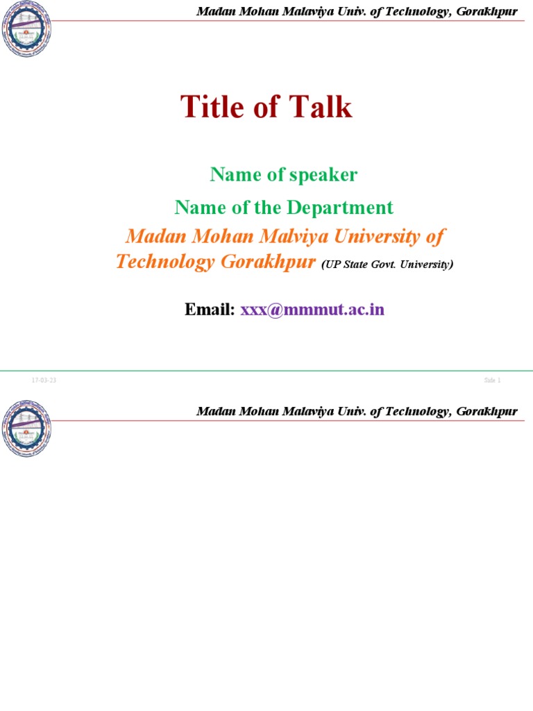 MMMUT PPT Template | PDF MMMUT PPT Template | PDF