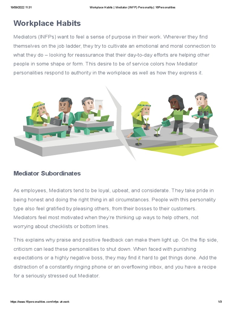 Workplace Habits - Mediator (INFP) Personality - 16personalities Part07 ...