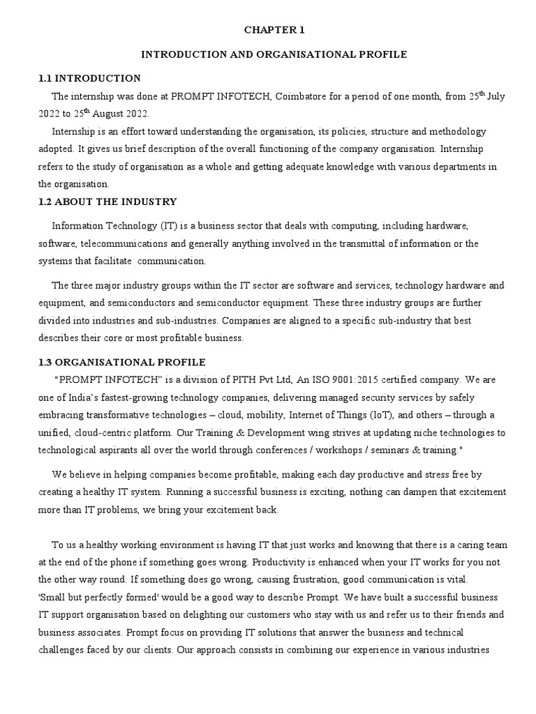 A Study On Organisational Climate in Prompt Infotech | PDF | Swot ...