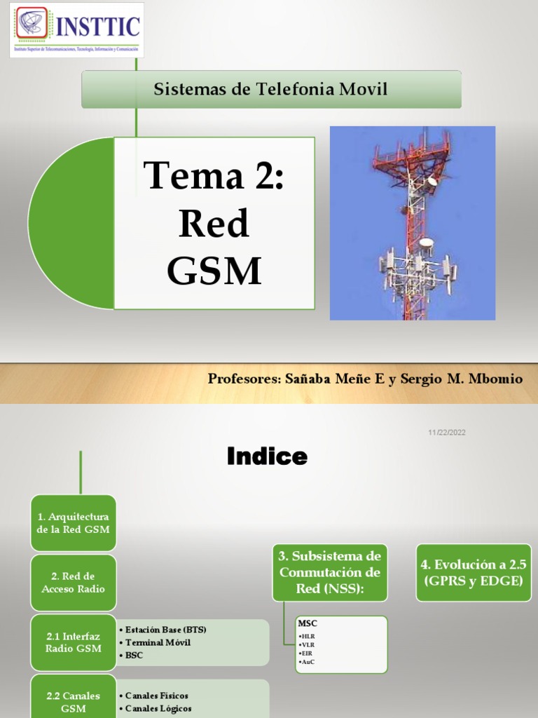 Tema 2: Red GSM: Sistemas de Telefonia Movil | PDF | Gsm | Transmisión ...