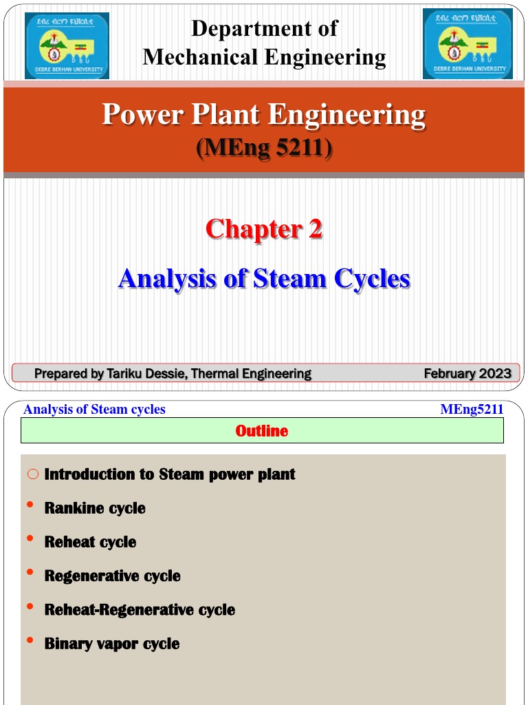 Analysis of Steam Cycles for Power Plants | PDF | Steam | Boiler