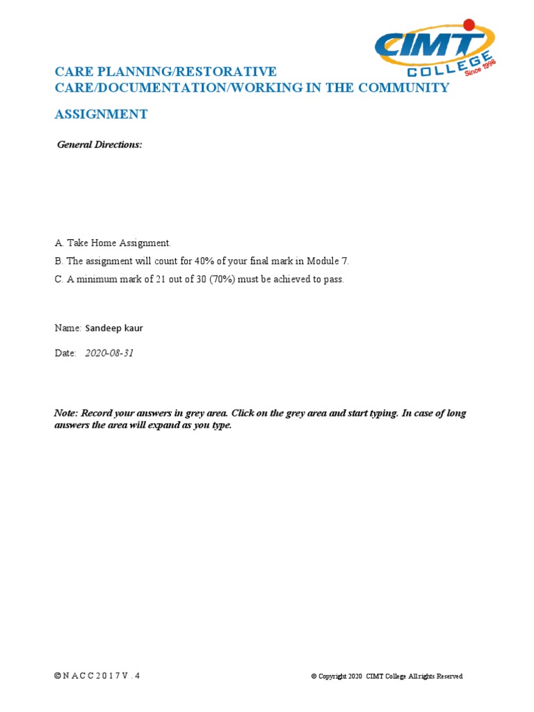 Care Planning, Restorative Care, Documentation, Working in The ...