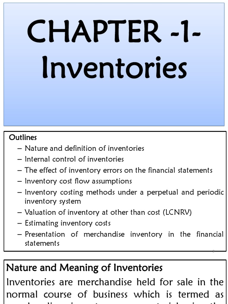 CH 1 Funamentals of Acct - II - Inventories | PDF | Inventory ...