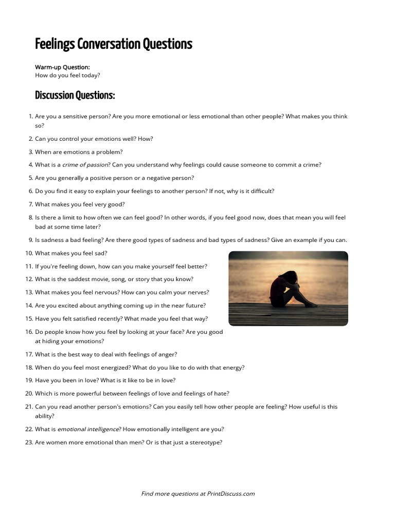 Feelings Questions | PDF | Self-Improvement | Lifestyle