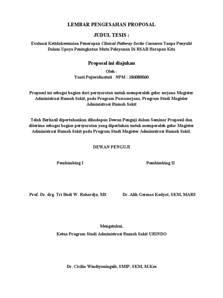 Lembar Pengesahan Proposal | PDF