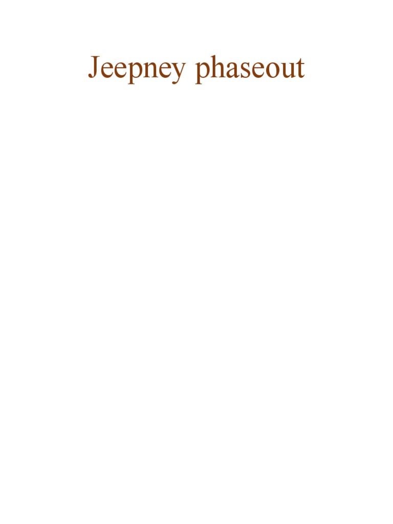 Jeepney Phaseout | PDF