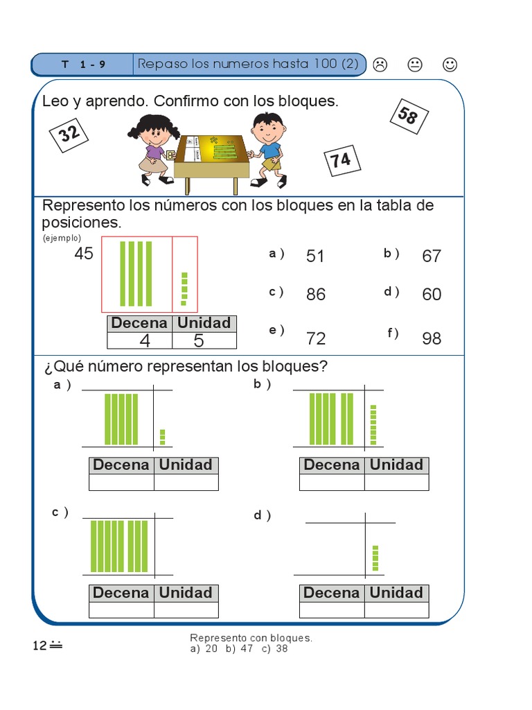 Ejercicios de decenas y unidades 2° grado | PDF