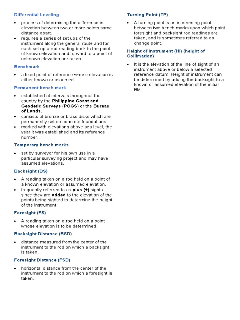 Differential Leveling | Download Free PDF | Surveying | Geophysics