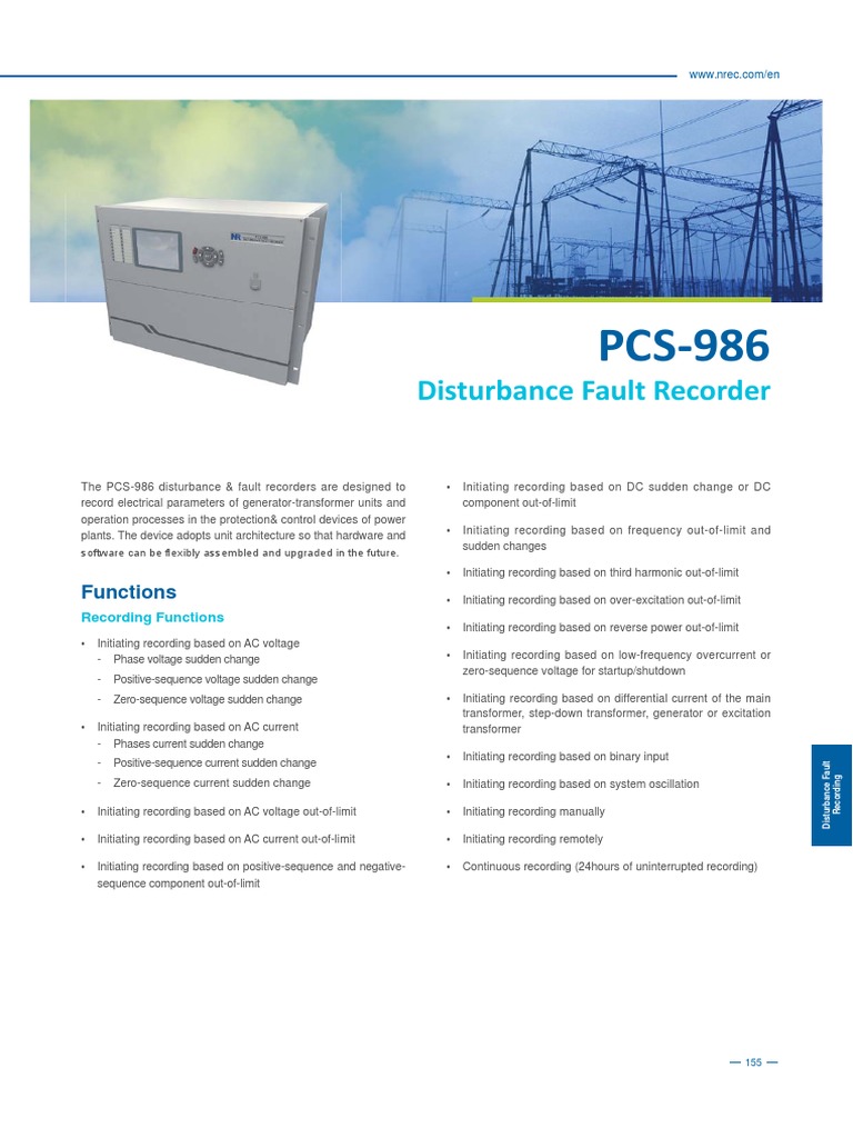 Disturbance Fault Recorder: Functions | PDF | Alternating Current | Analog To Digital Converter