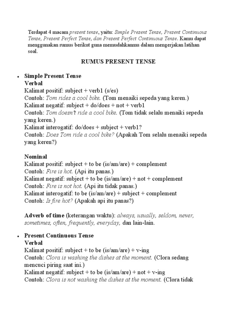 Present Tense | PDF | English Grammar | Language Mechanics