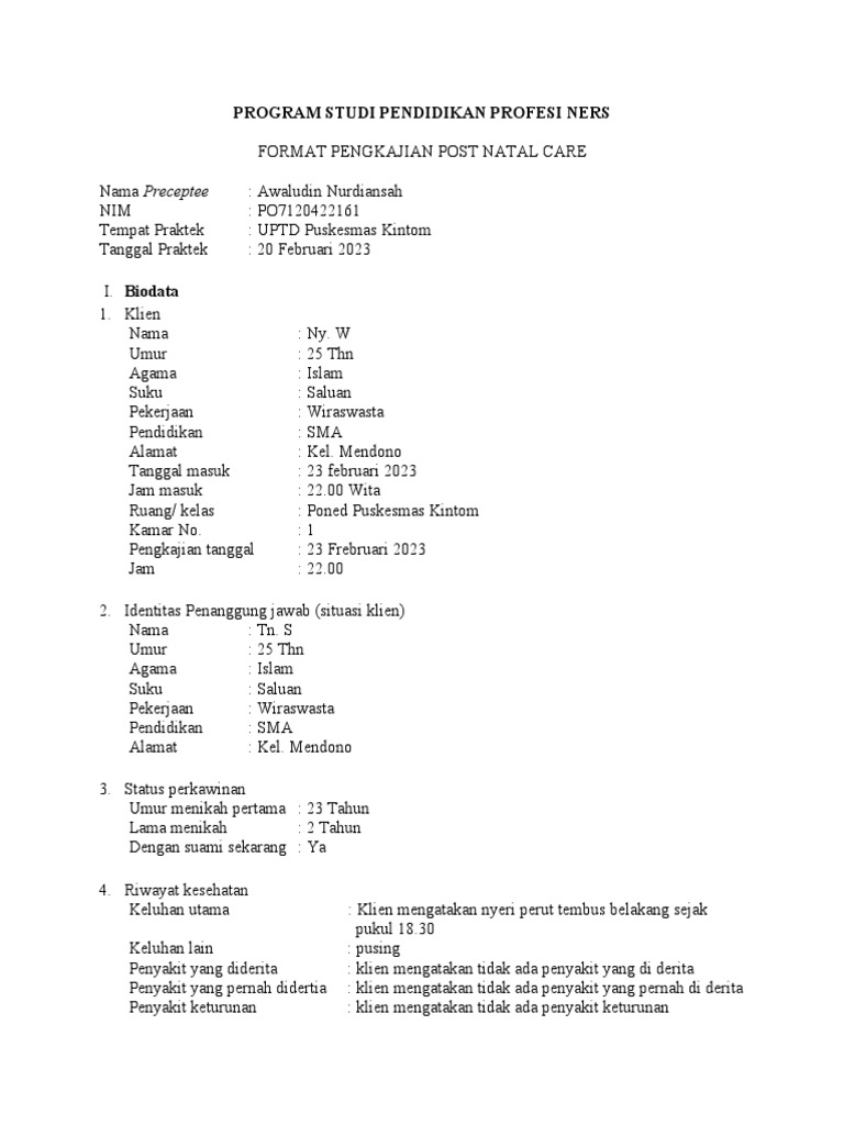 Askep PNC | PDF | Kesehatan Holistik