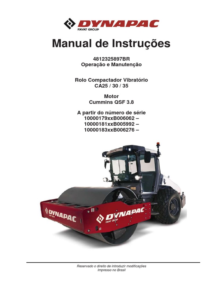 Manual Do Rolo Compactador PDF | PDF | Freio | Motores