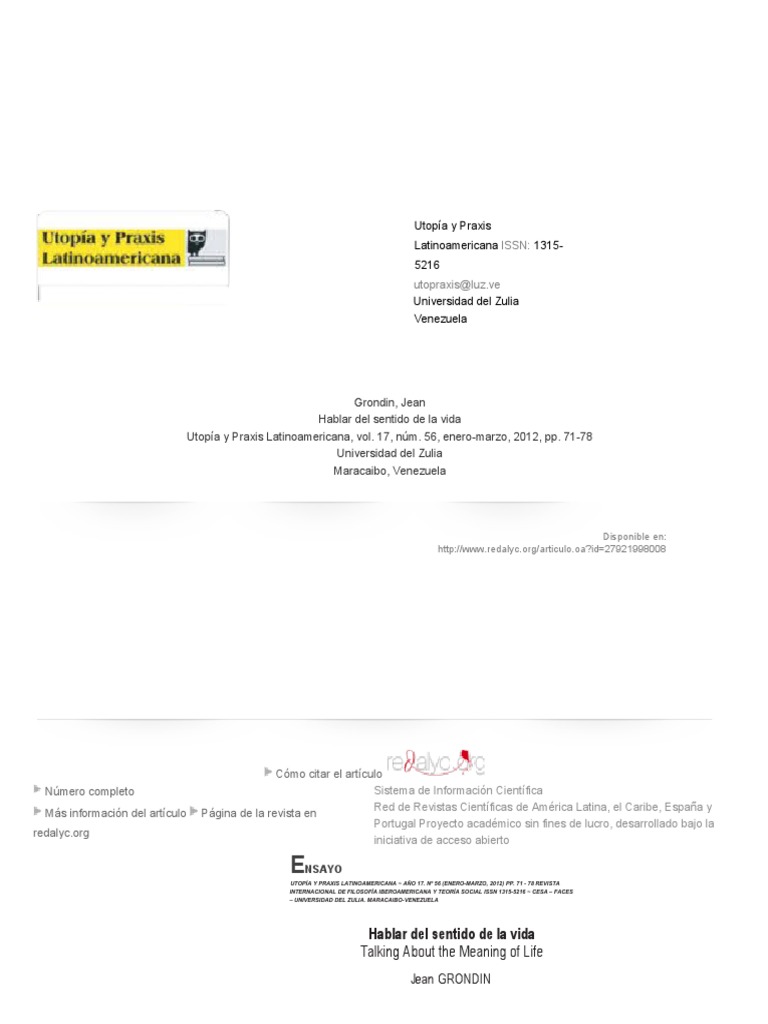 Jean Grondin | PDF | Significado de la vida | Felicidad