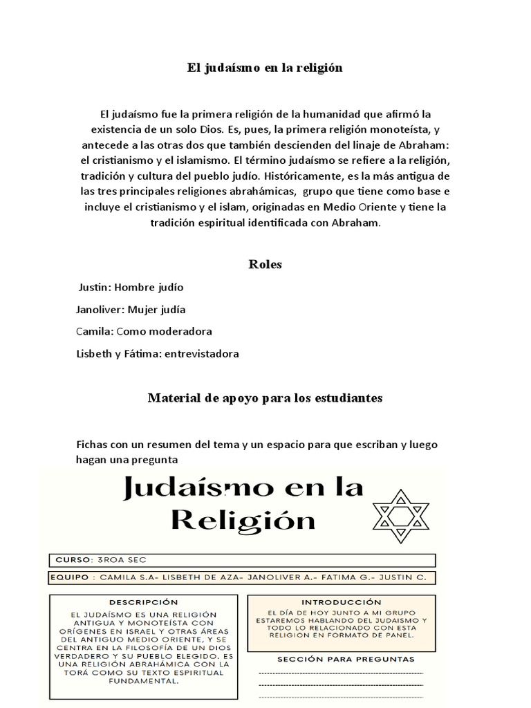 El Judaismo en La Religión | PDF | Monoteísmo | Dios
