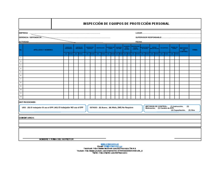 Formato Inspeccion de EPP | PDF