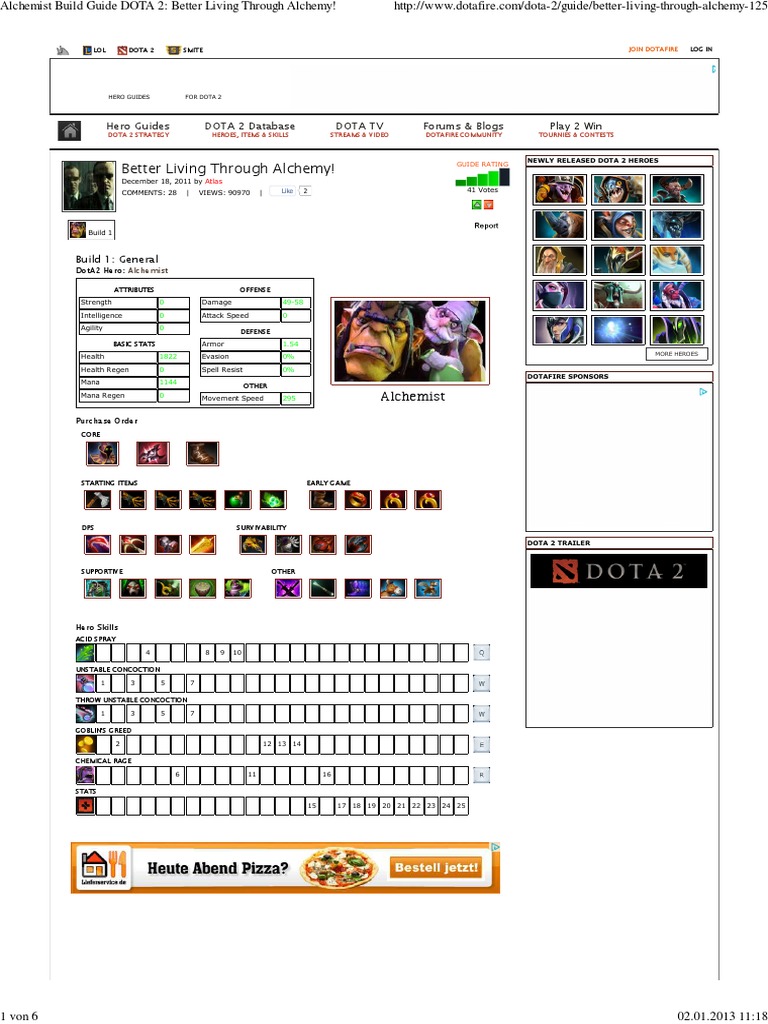 Alchemist Build Guide DOTA 2 - Better Living Through Alchemy! | PDF ...