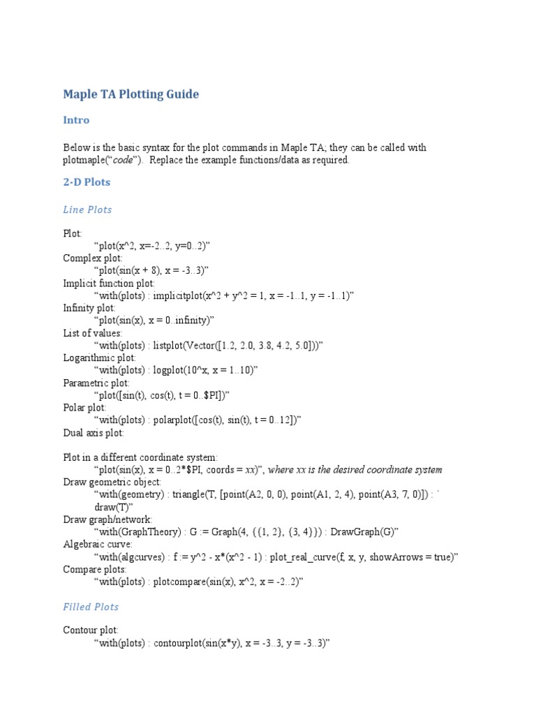 Maple TA Plotting Guide | PDF | Histogram | Normal Distribution