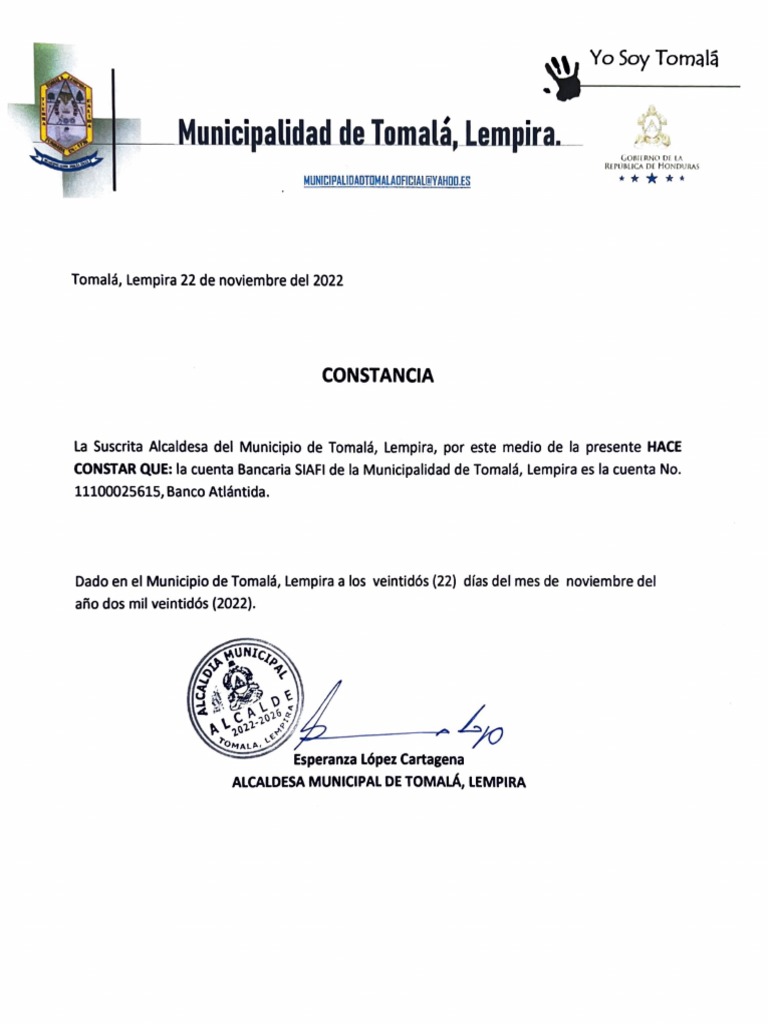 Constancia Cuenta Siafi. | PDF
