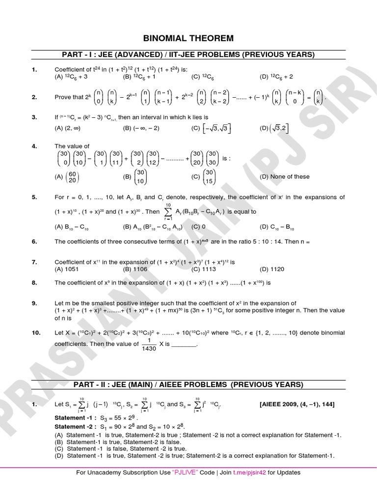 JEE Main and Advanced Combined PDF Chapter Wise Class XI PDF | PDF ...