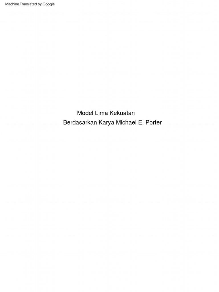 Michael E Porters Five Forces Model Ebook Pdf Pdf
