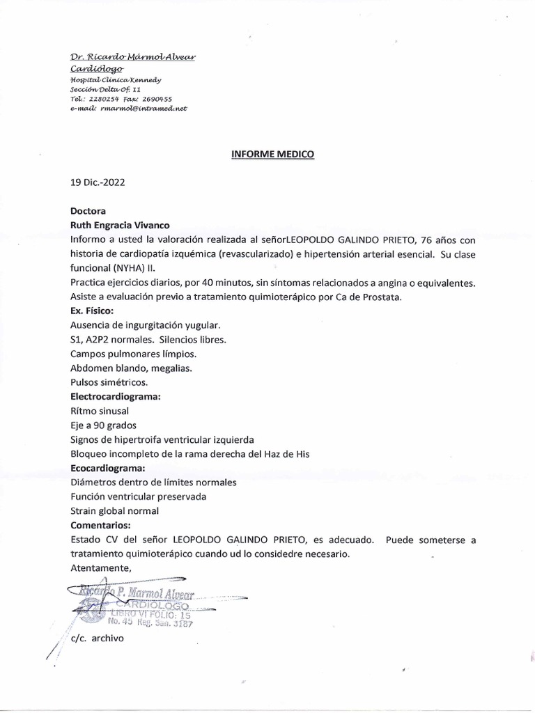 Informe Medico | PDF