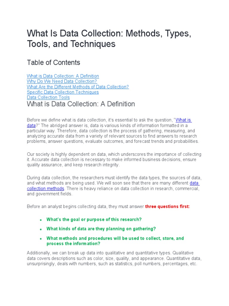 Data Collection | PDF | Data | Microsoft Excel