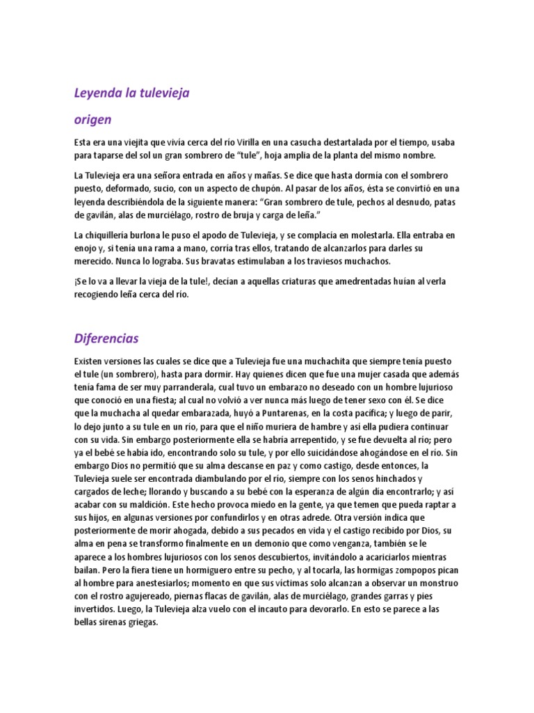 Leyenda la tulevieja | PDF