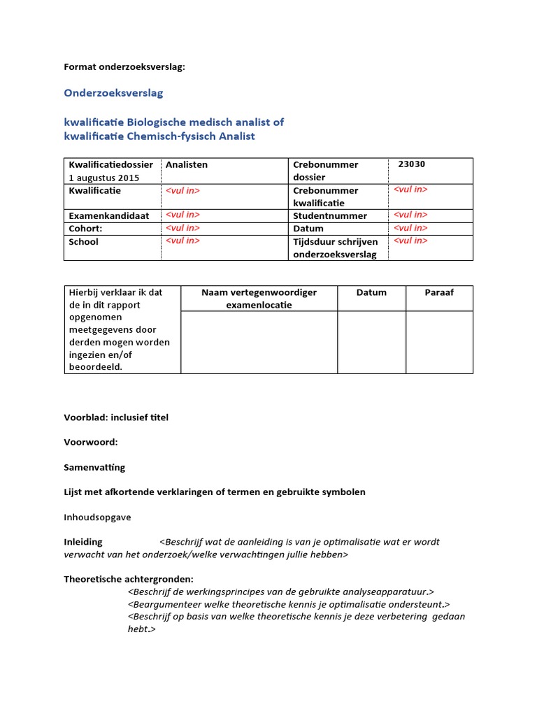 Format Onderzoeksverslag | PDF