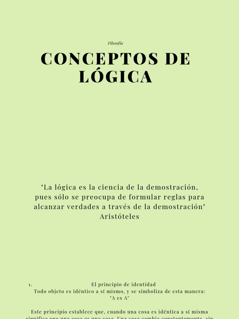 Conceptos de Lógica | PDF | Lógica | Pensamiento