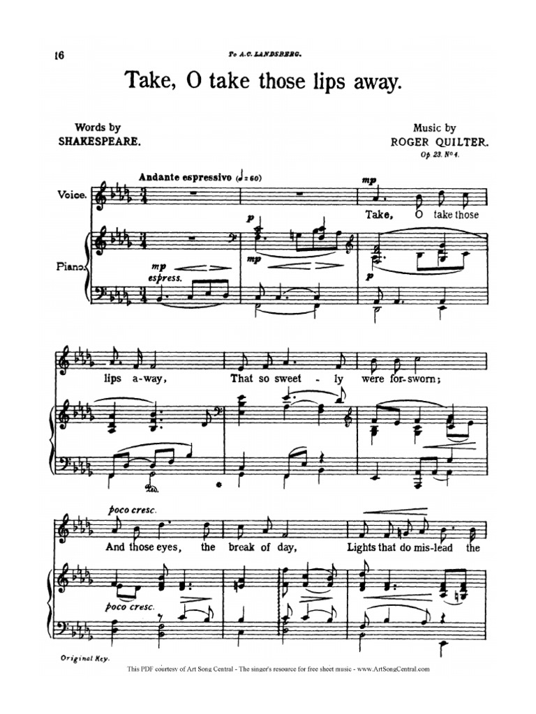 take o take those lips away | PDF