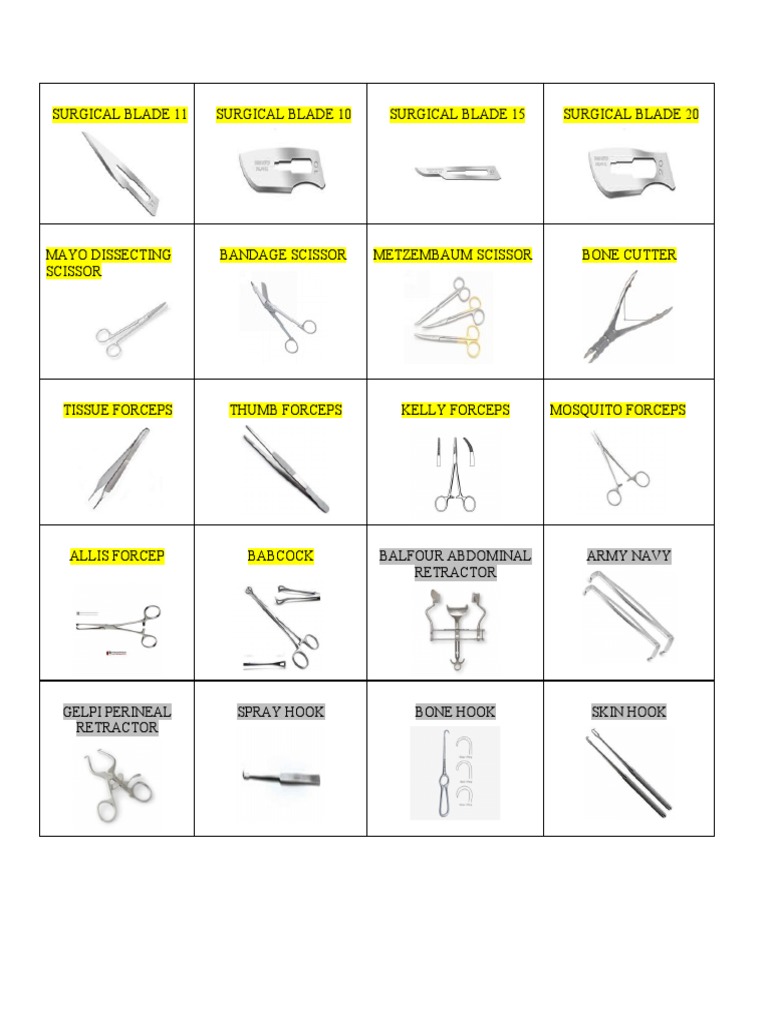 Surgical Instruments 1x1 | PDF | Tools | Medical Equipment