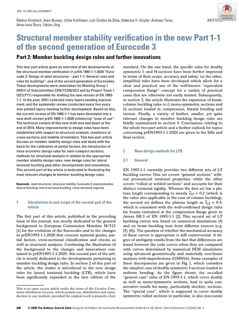 Knobloch Et Al. - 2020 - Structural Member Stability Verification in ...