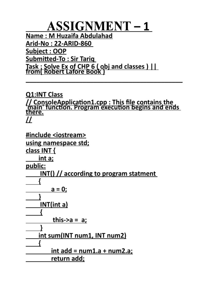Assignment 1 | Download Free PDF | Namespace | Computer Programming