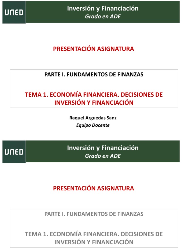 638 Inv y Financ Presentaci N y Tema 1 | PDF | Inversiones | Comercio