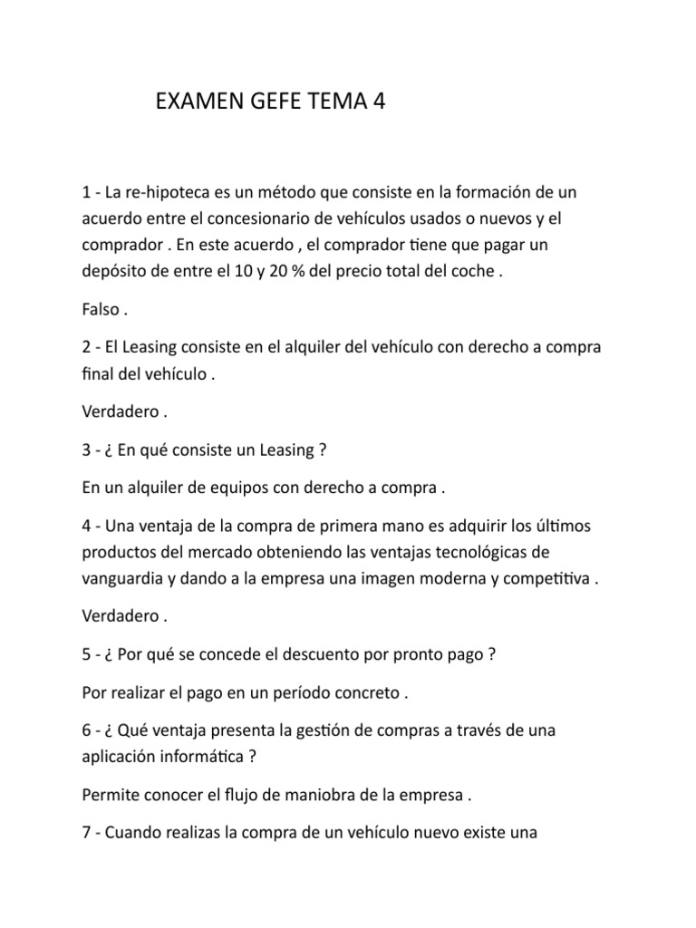 Examen Gefe Tema 4, 5 | PDF | Factura | Contabilidad