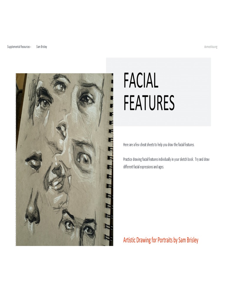 Facial Features Cheat Sheet by Sam Brisley | PDF