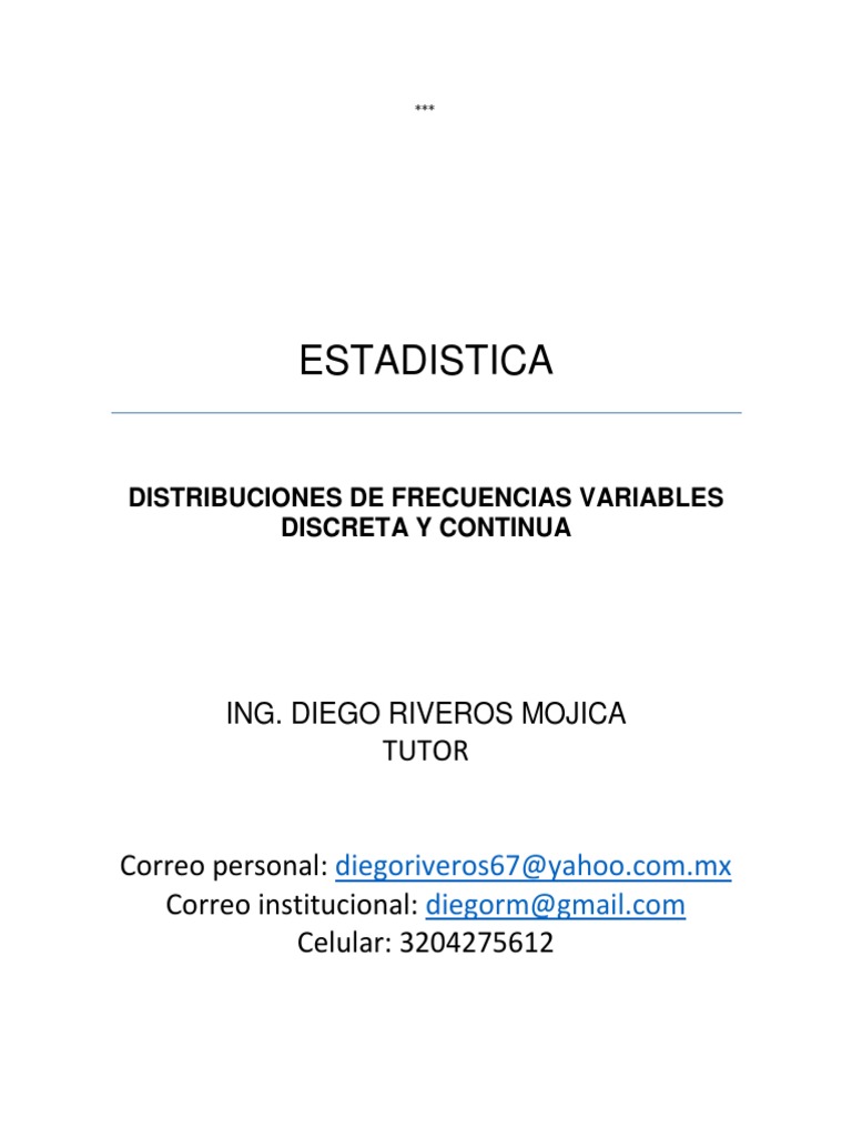 Guía Distribuciones de Frecuencias Variables Discreta y Continua | PDF ...