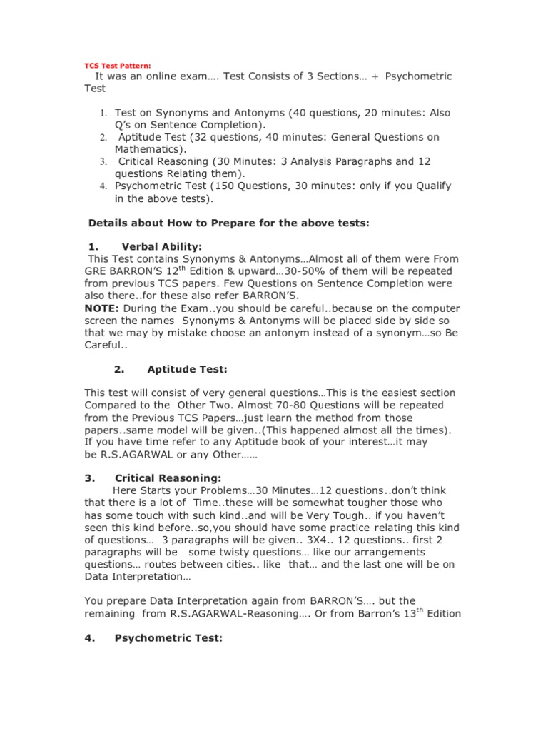 TCS Test Pattern | PDF | Ferrari | Test (Assessment)