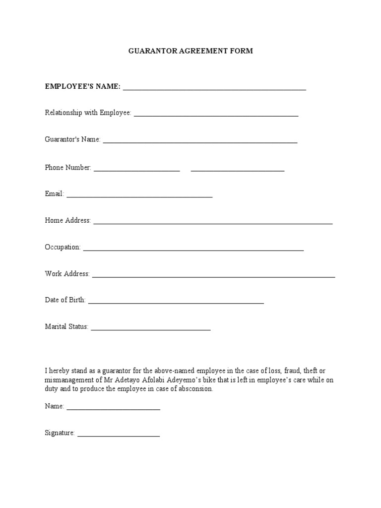 Guarantor Agreement Form | PDF