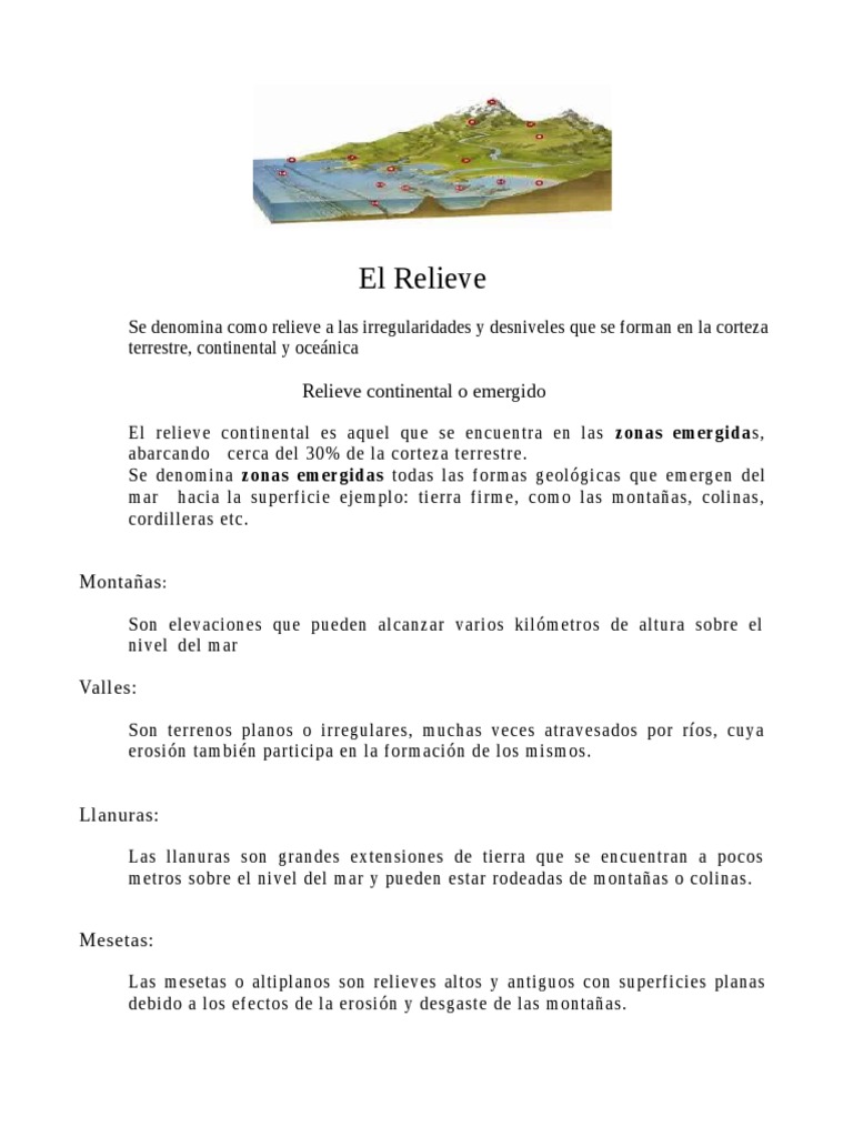 Definicion de El Relieve y Sus Tipos | PDF