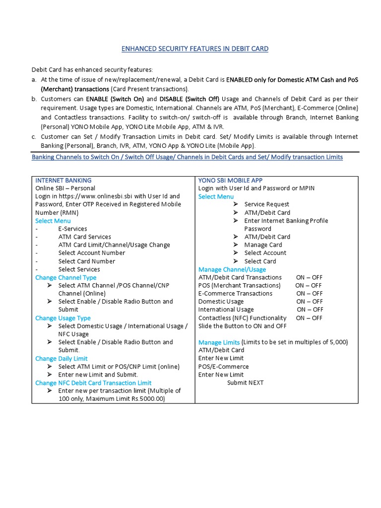 071122-Enhanced Security Features in Debit Card | PDF | Debit Card ...