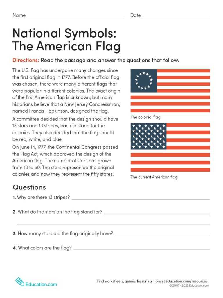 Class 1 History-Of-American-Flag | PDF