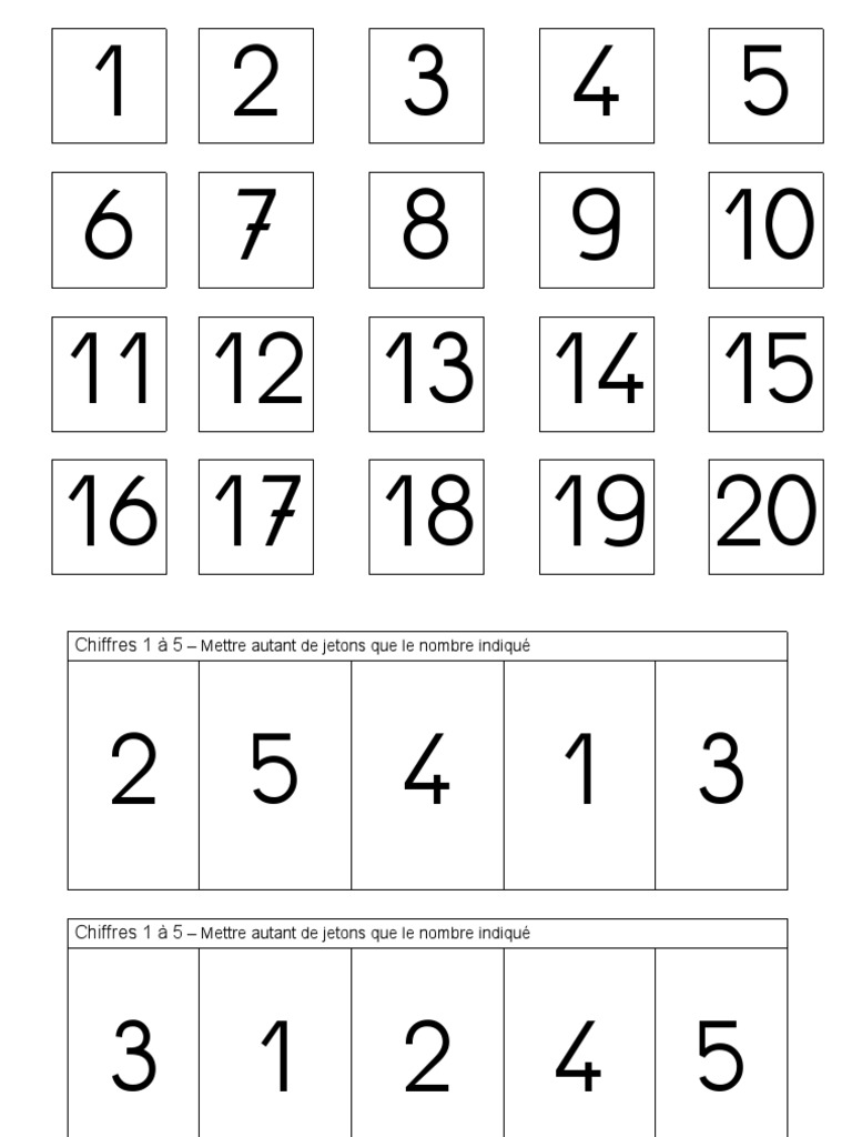 Fiches de Boîtes à Compter à Imprimer | PDF