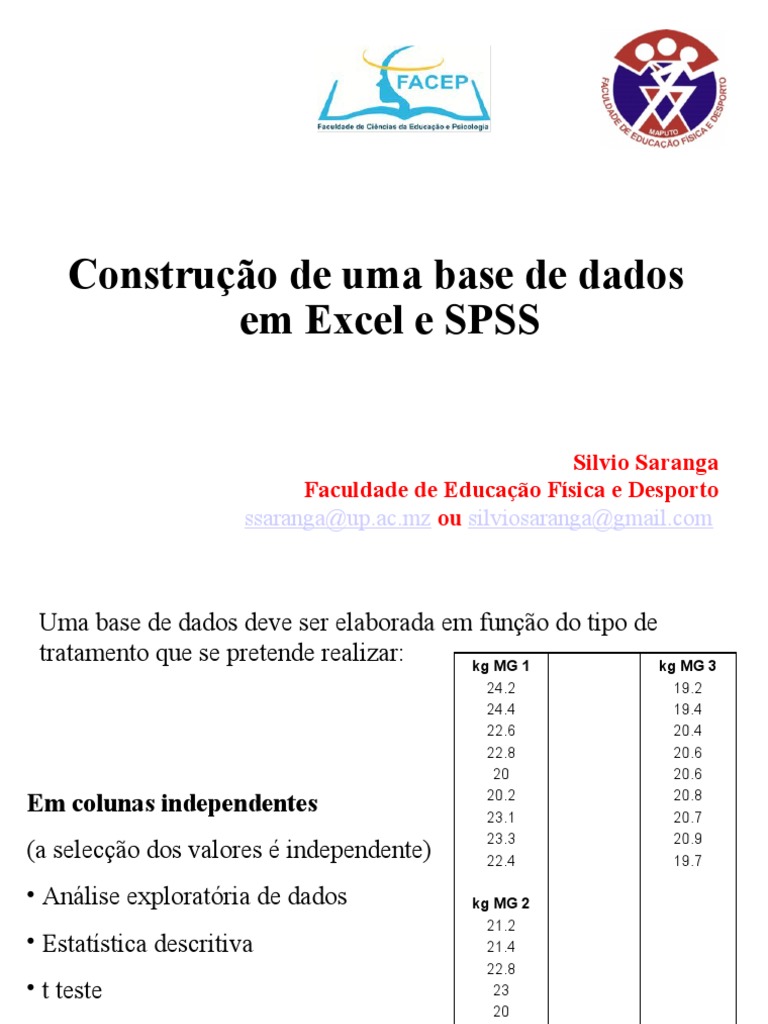 Criando Bases de Dados em Excel e SPSS | PDF | SPSS | Informática