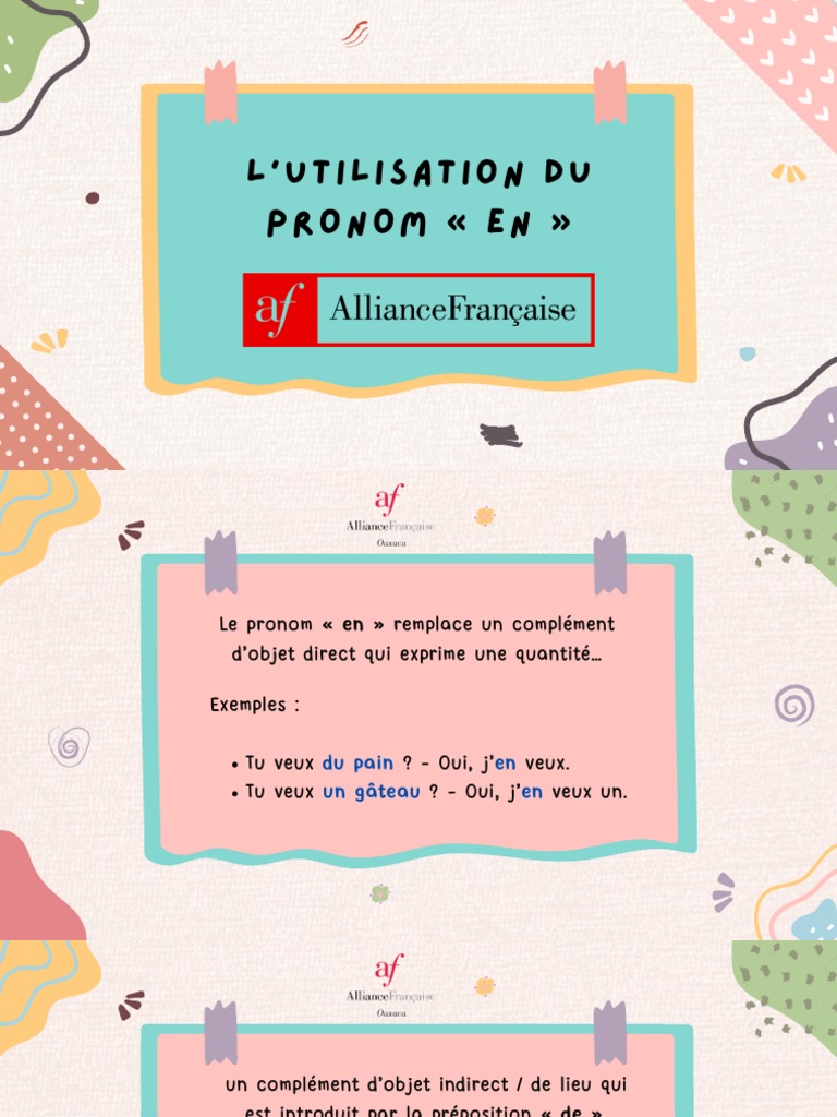 L'utilisation Du Pronom en PDF | PDF