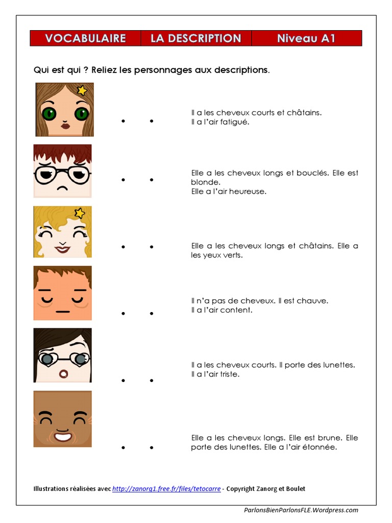 Description physique des personnages | PDF