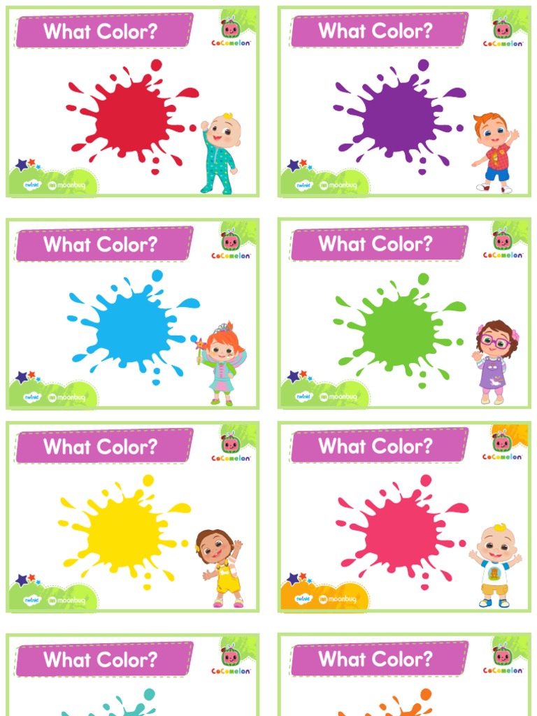 Cocomelon What Color Flash Cards Us M 1651159431 - Ver - 1 PDF | PDF