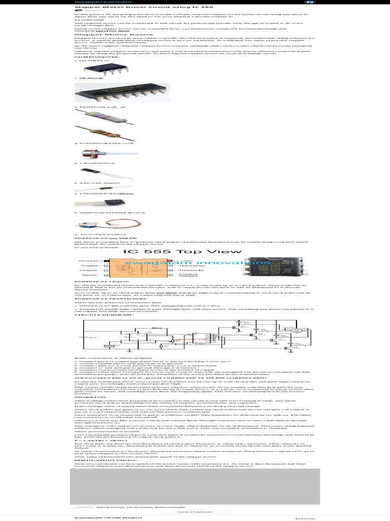 Stepper Motor Driver Circuit Using IC 555 - Homemade Circuit Projects ...