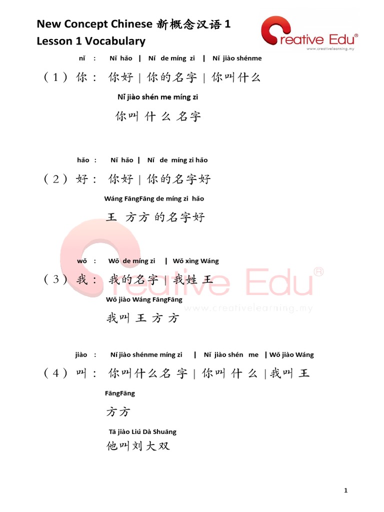 NCC1 Lesson 1 Words | PDF
