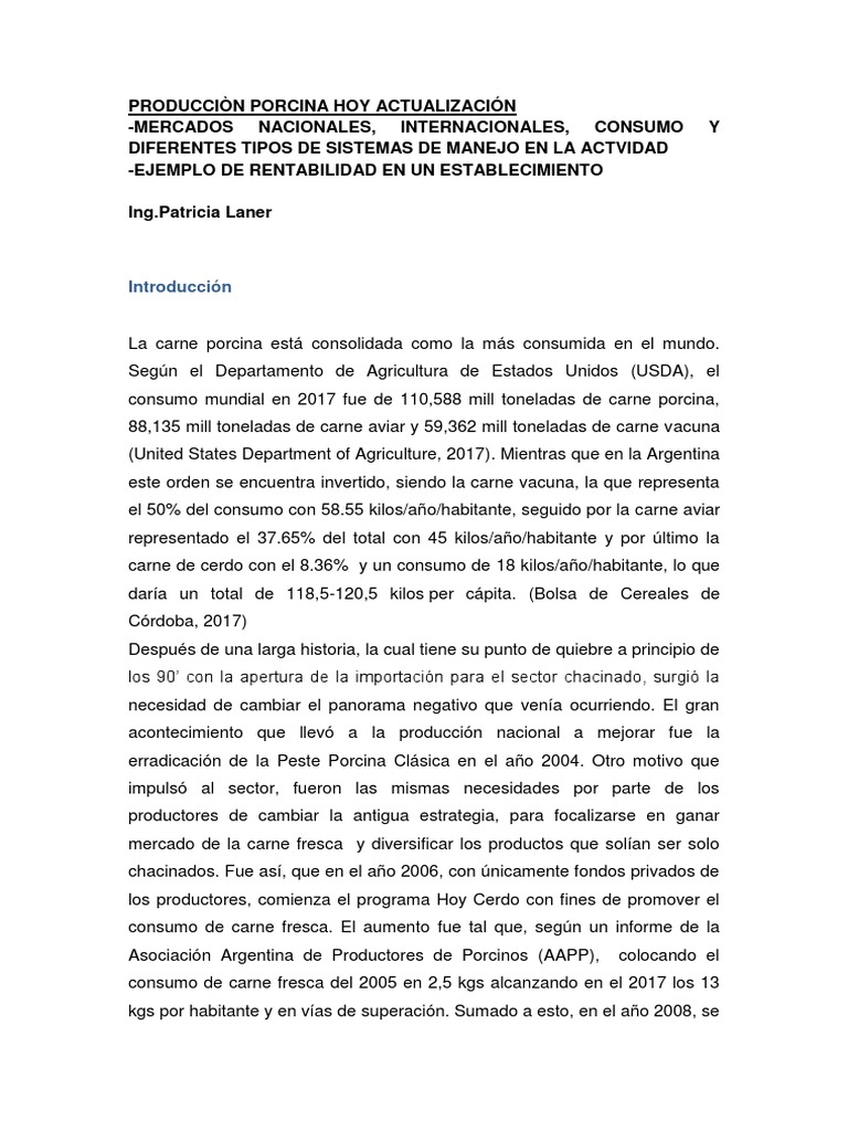 Producción Porcina Hoy | PDF | Carne | Cerdo